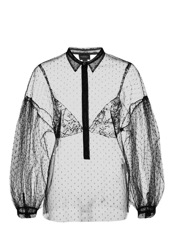 Giambattista Valli Sheer Lace Shirt - Black