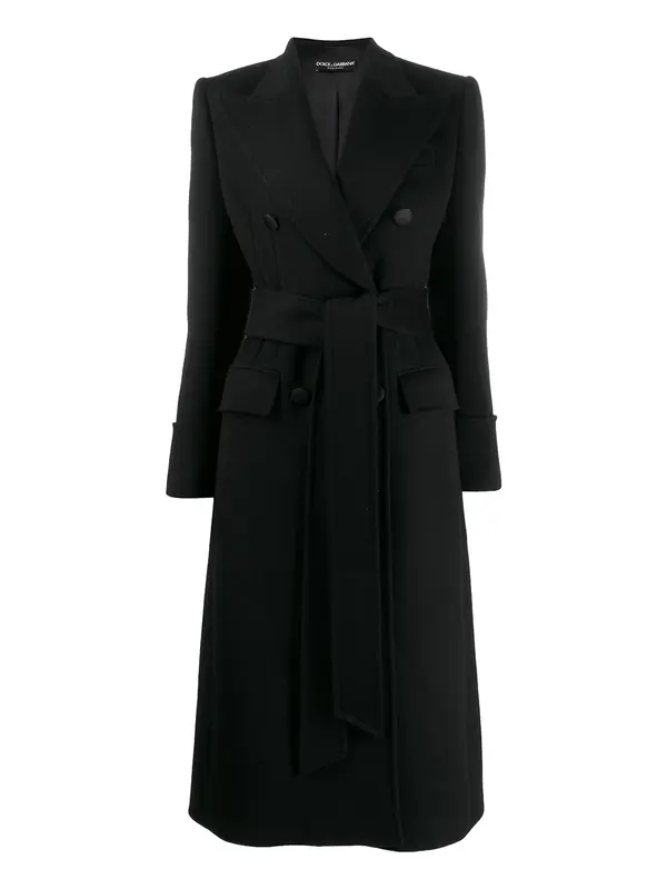 Dolce & Gabbana Double-breasted Wool Coat - Black