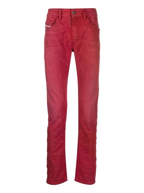 Diesel Thommer Low-rise Slim-fit Jeans - Red