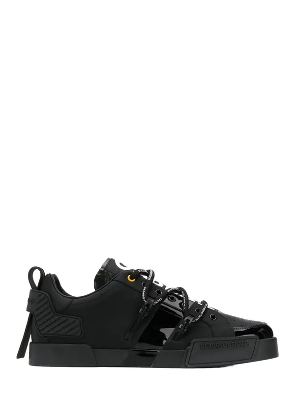 Dolce & Gabbana Portofino Leather Sneakers - Black
