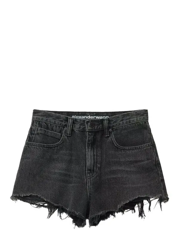 Alexander Wang Raw-hem Denim Shorts - Black