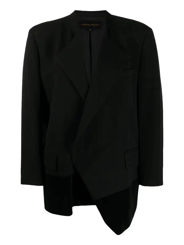Comme Des Garçons 1988 Panelled Asymmetric Blazer - Black