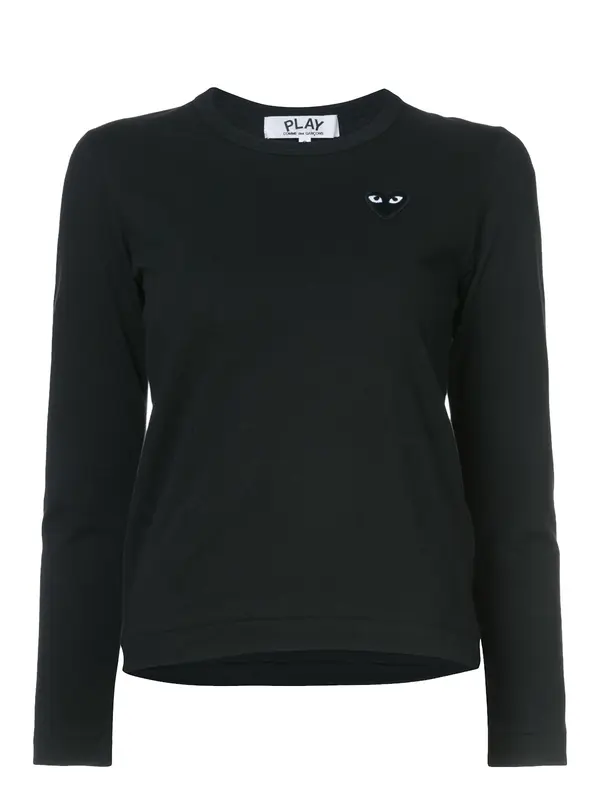 Play Comme Des Garcon Heart Embellished Top - Black