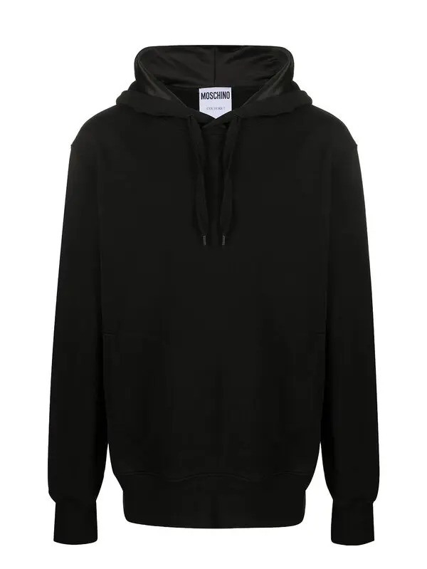 Moschino Logo Appliqué Hoodie - Black