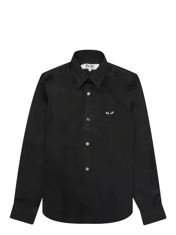 Play Comme Des Garcon Embroidered Heart Shirt - Black