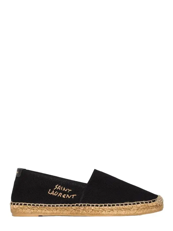 Saint Laurent Logo-embroidered Espadrilles - Black