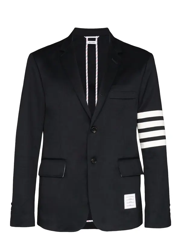 Thom Browne Unconstructed 4-bar Single-breasted Blazer - Blue
