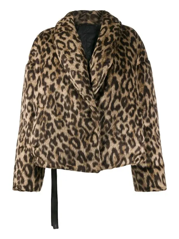 BEN TAVERNITI UNRAVEL PROJECT Leopard-print Down Jacket - Neutrals