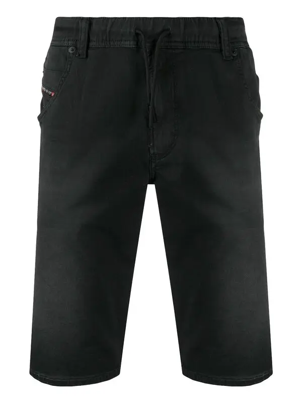 DIESEL® Drawstring-waist Denim Shorts - Black