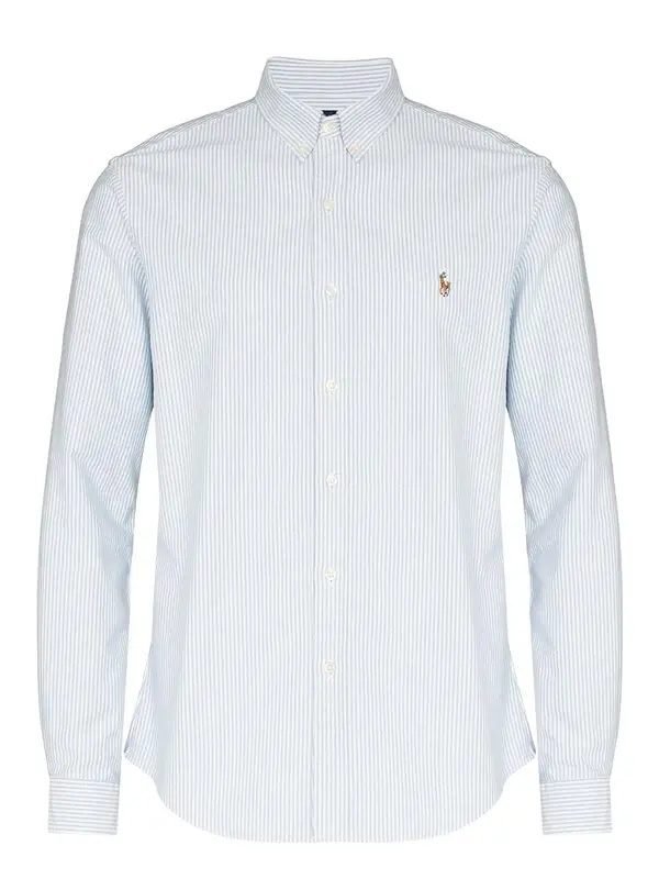 Polo Ralph Lauren Logo-embroidered Striped Shirt - Blue