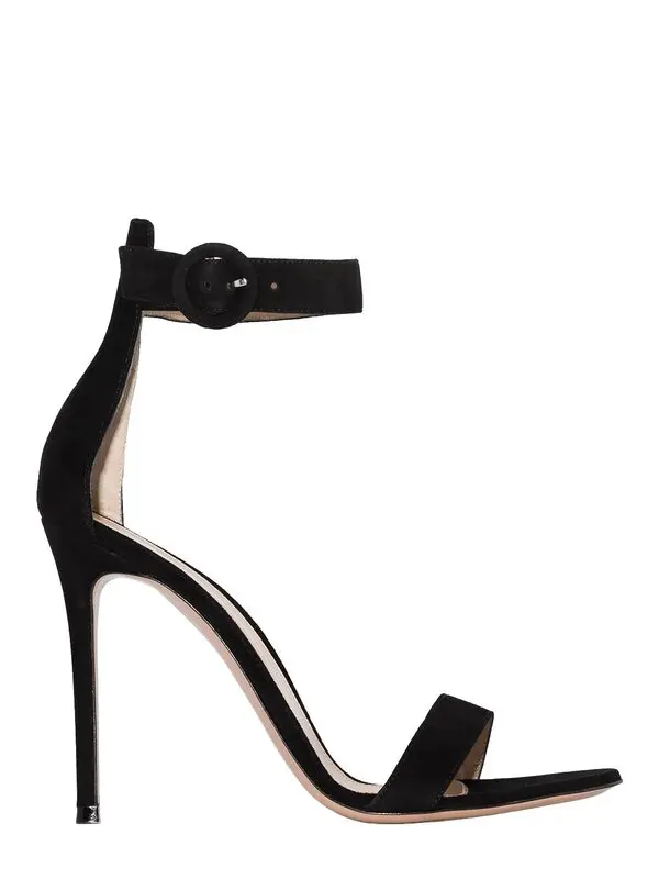GIANVITO ROSSI Portofino 105mm Suede Sandals - Black