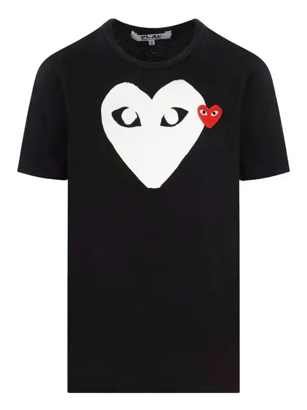 Play Comme Des Garcon Logo Print T-shirt - Black