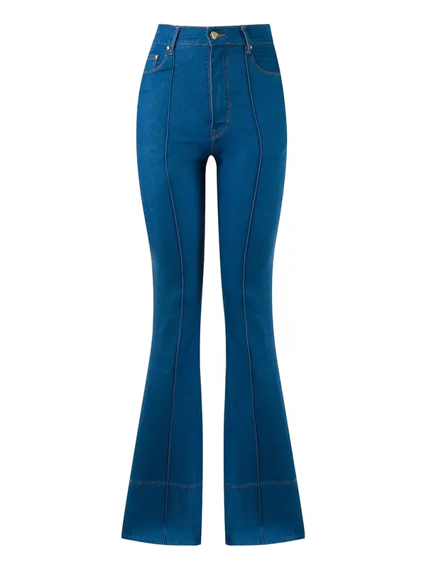 AMAPO High-rise Flare Jeans - Blue