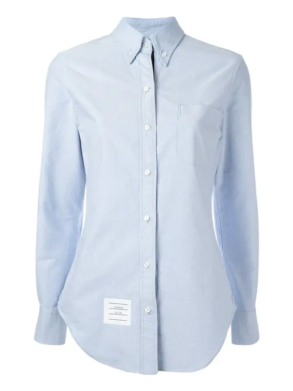 Thom Browne Long Sleeve Oxford Shirt - Blue