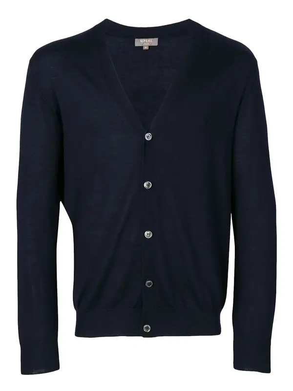 N.peal V-neck Cardigan - Blue