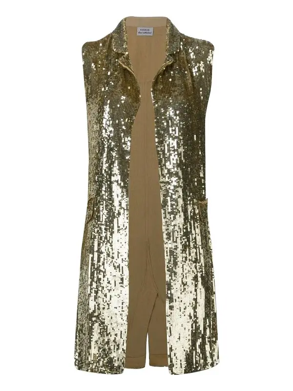 P.a.r.o.s.h Embellished Draped Waistcoat - Gold