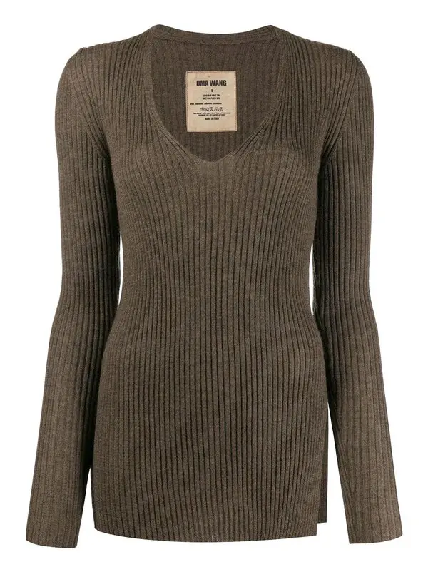 UMA WANG Slim-fit Cashmere Jumper - Brown