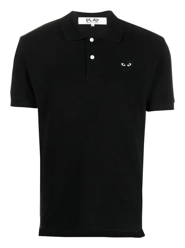 Play Comme Des Garcon Embroidered Logo Polo Shirt - Black
