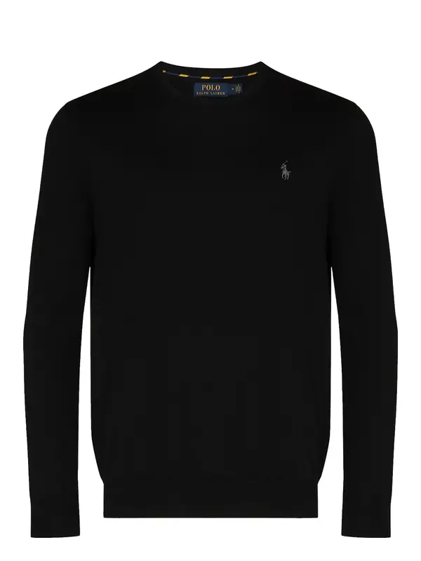 Polo Ralph Lauren Logo Embroidery Crew Neck Jumper - Black