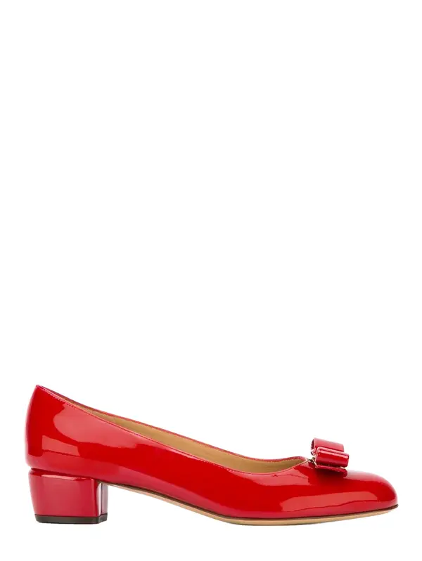 FERRAGAMO Vara Bow-detail Leather Pumps - Red