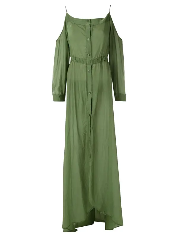 AMIR SLAMA Silk Maxi Dress - Green