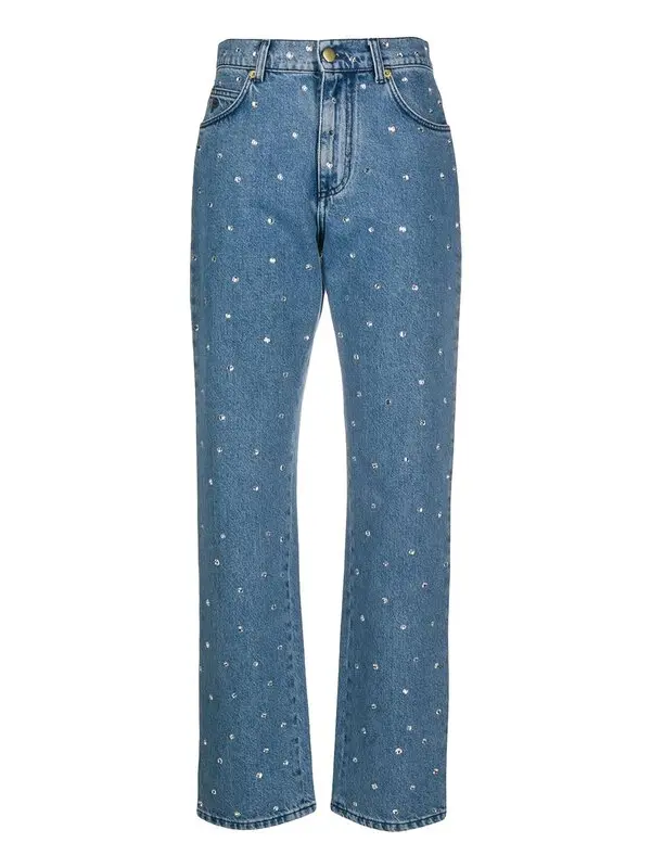 Philosophy Di Lorenzo Serafini Crystal-embellished Straight-leg Jeans - Blue