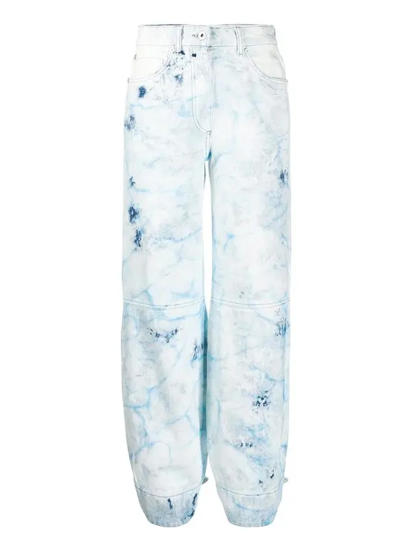 Off-White Tapered Bleached Jeans - Blue