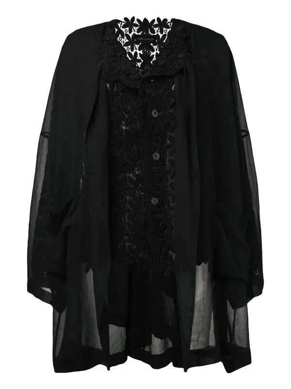 Comme Des Garçons 1989 Macramé Layered Jacket - Black