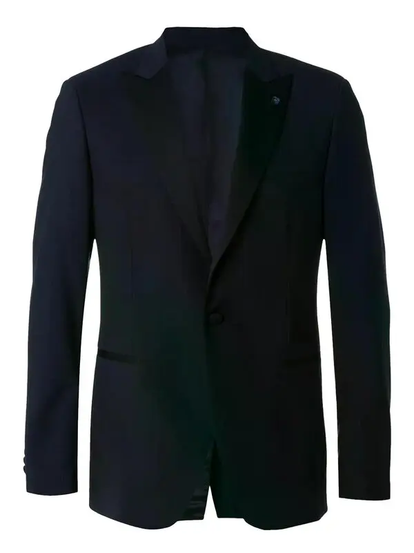LARDINI Pointed Lapels Suit Jacket - Blue