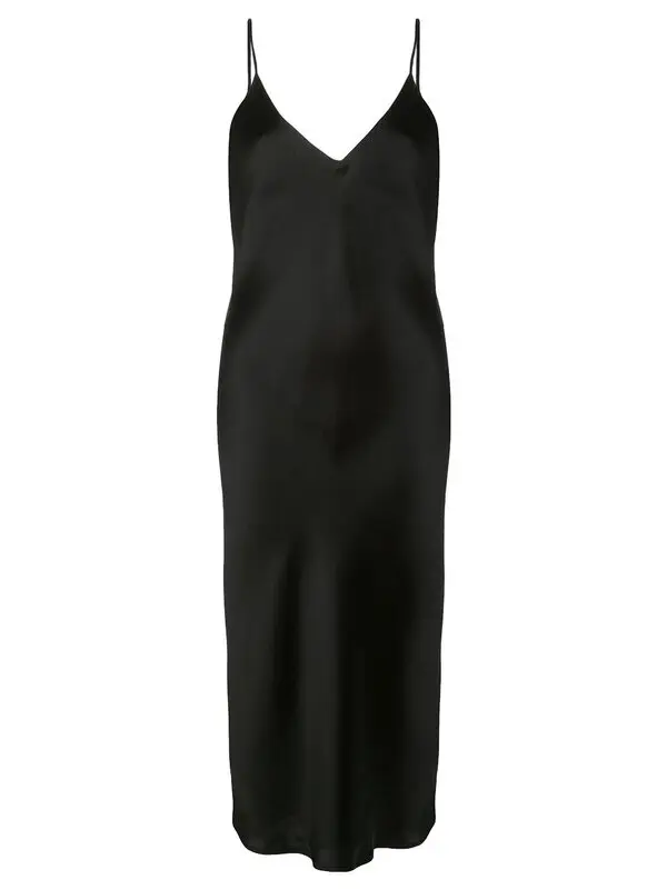 L'Agence Jodie Silk Slip Dress - Black