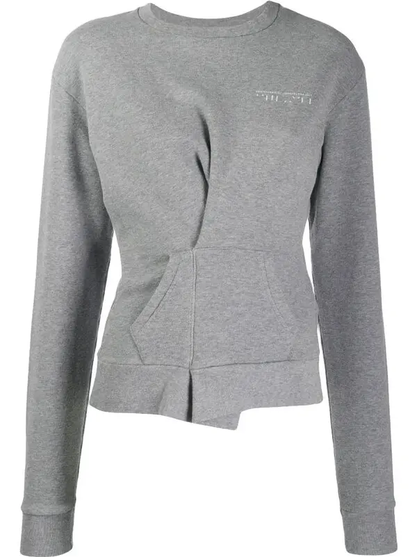 BEN TAVERNITI UNRAVEL PROJECT Wrap Detail Sweatshirt - Grey