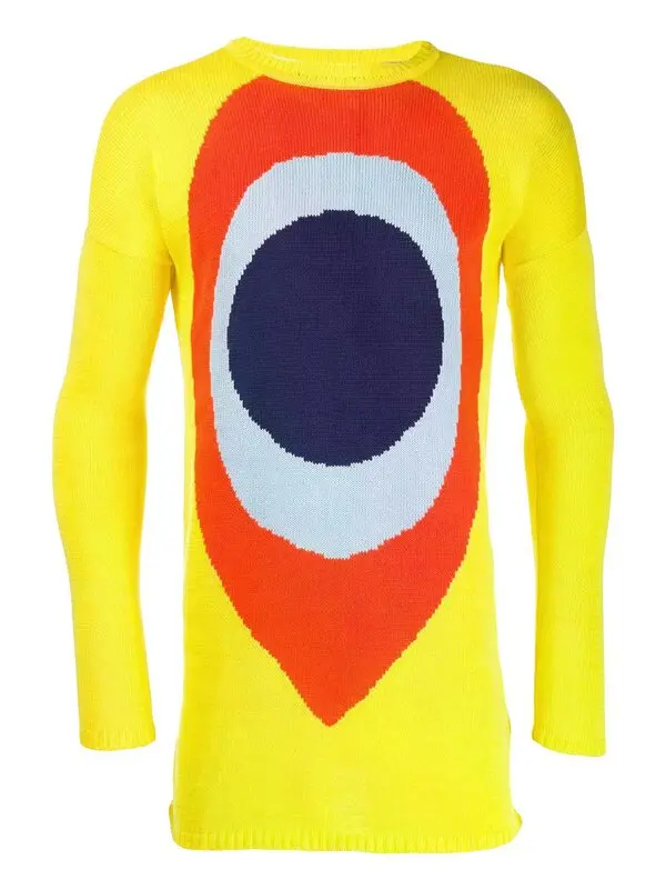WALTER VAN BEIRENDONCK 1994/95's Les Peintures L'espace L'art Block Colour Jumper - Yellow