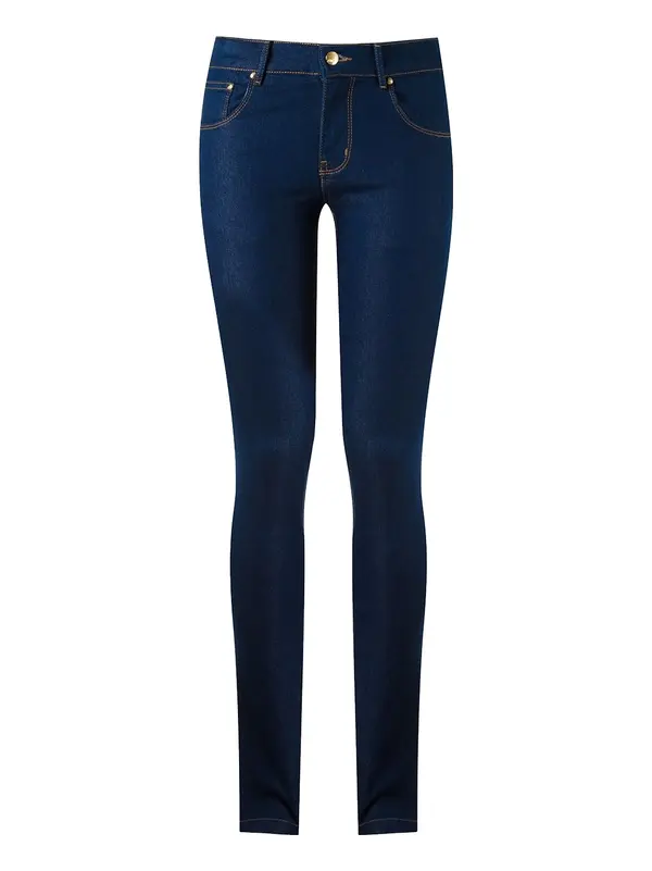 AMAPO Five-pocket Skinny Jeans - Blue
