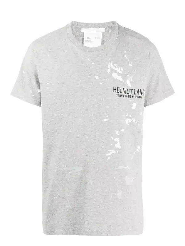 Helmut Lang Logo Paint Print T-shirt - Grey