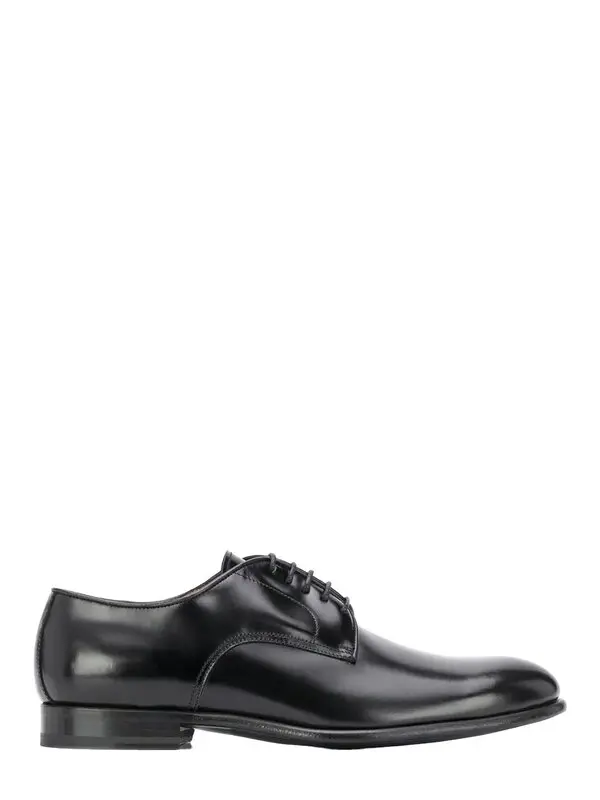 DELL'OGLIO Leather Derby Shoes - Black