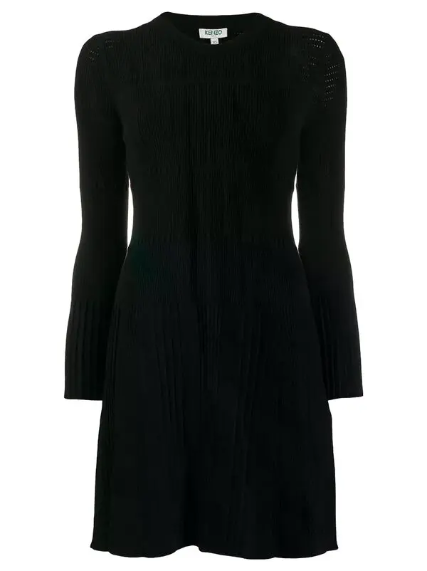 Kenzo Openwork Knit Dress - Black