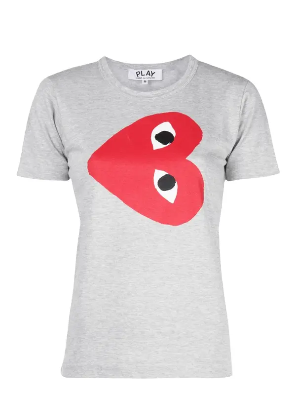 Play Comme Des Garcon Contrast Logo T-shirt - Grey