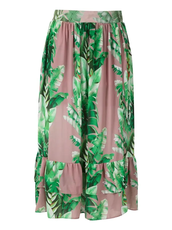 AMIR SLAMA Printed Ruffle Skirt - Green