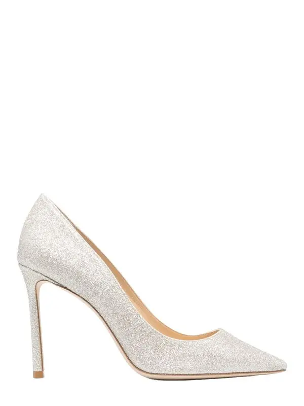 JIMMY CHOO Romy 100 Glitter Pumps - Neutrals