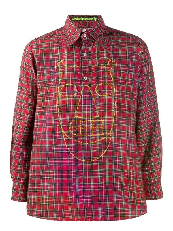 WALTER VAN BEIRENDONCK 2003/04's Pixidust Checked Shirt - Red