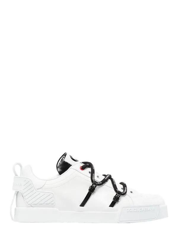 Dolce & Gabbana Portofino Leather Sneakers - White