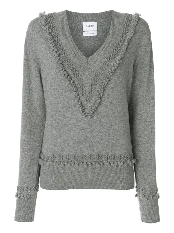 BARRIE Romantic Timeless Cashmere Pullover - Grey