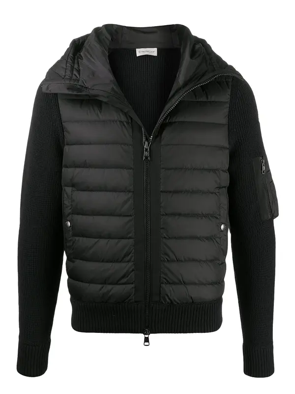 Moncler Padded-front Hooded Jacket - Black
