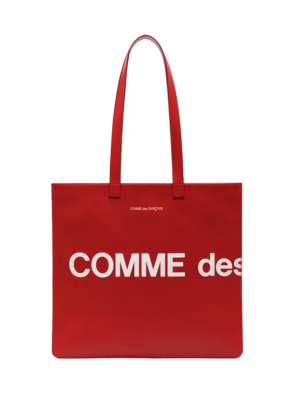 Comme Des Garçons Logo-print Leather Tote Bag - Red