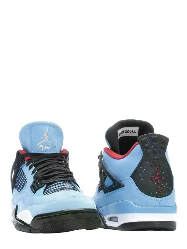 JORDAN X Travis Scott Air 4 Retro Cactus Jack Sneakers - Blue