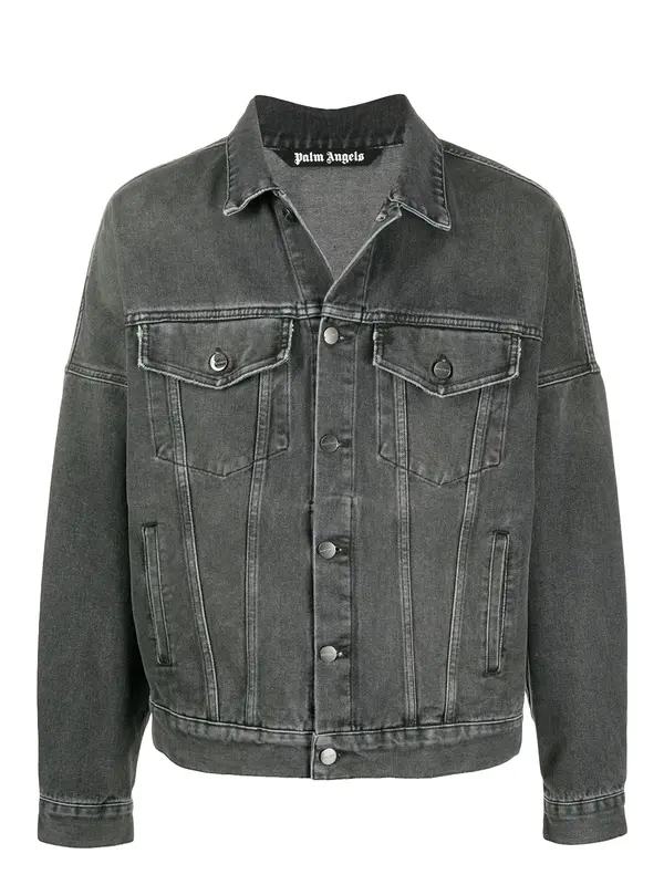 Palm Angels Logo-print Denim Jacket - Black