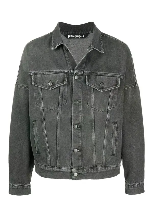 Palm Angels Logo-print Denim Jacket - Black