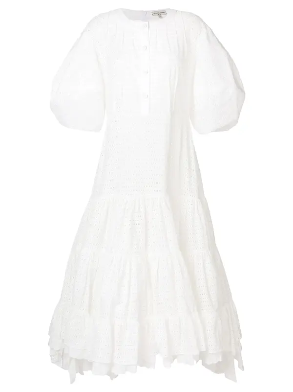 Natasha Zinko Eyelet Detail Dress - White