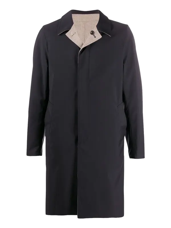 DELL'OGLIO Single-breasted Reversible Coat - Blue