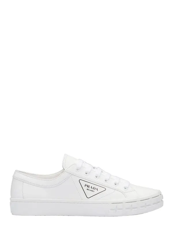 Prada Logo Print Low-top Sneakers - White